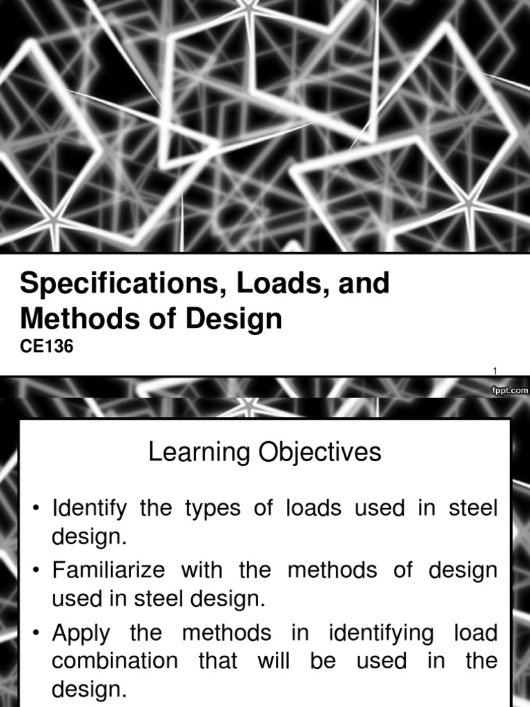 LECTURE 2.0 Specifications Loads and Method of Design | PDF