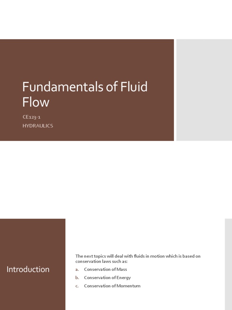 9 - Fundamentals of FLuid Flow (Bernoulli's Principle) PDF | PDF