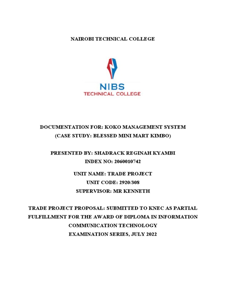 Koko Management System (Knec) | PDF