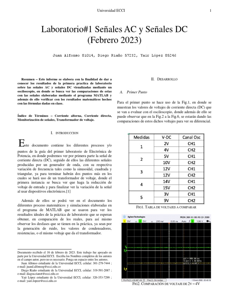 Informe Primer Laboratorio PDF | PDF