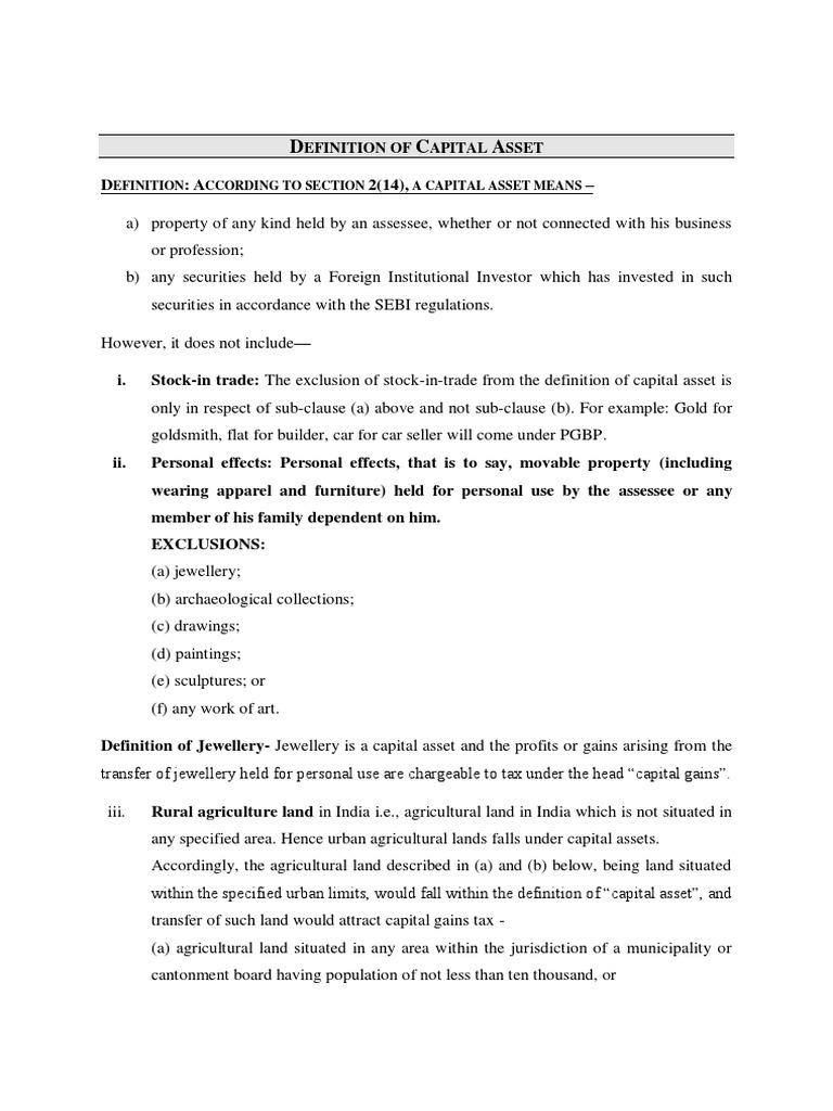 Income From Capital Gains | PDF