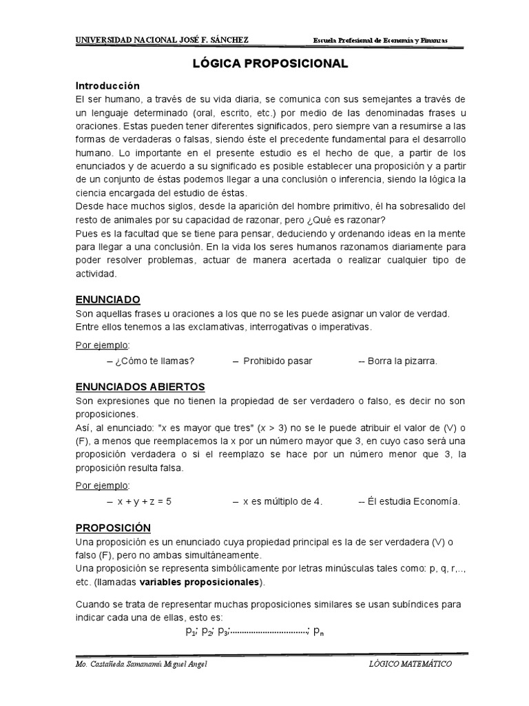 LOGICA Proposicional | PDF