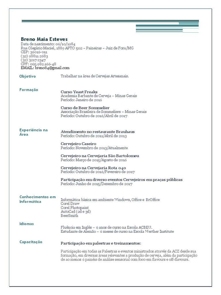 Currículo Breno Maia Esteves PDF | PDF