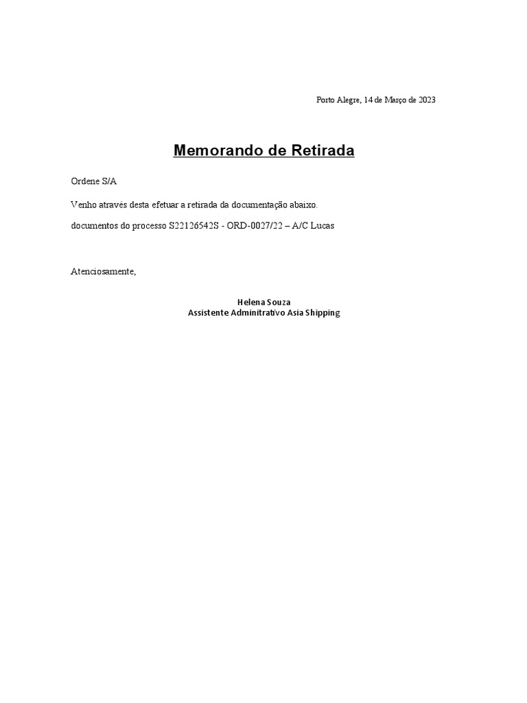 Memorando Modelo Oficialejemplo De Memorandum Of Understanding