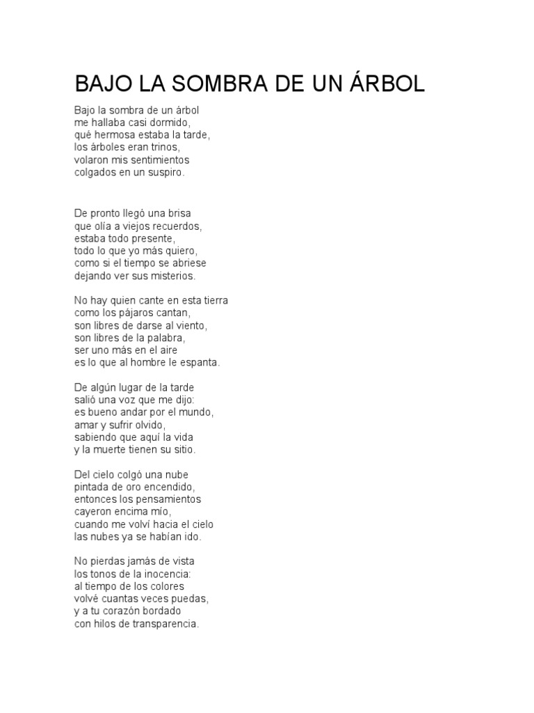 Bajo La Sombra de Un Arbol | PDF