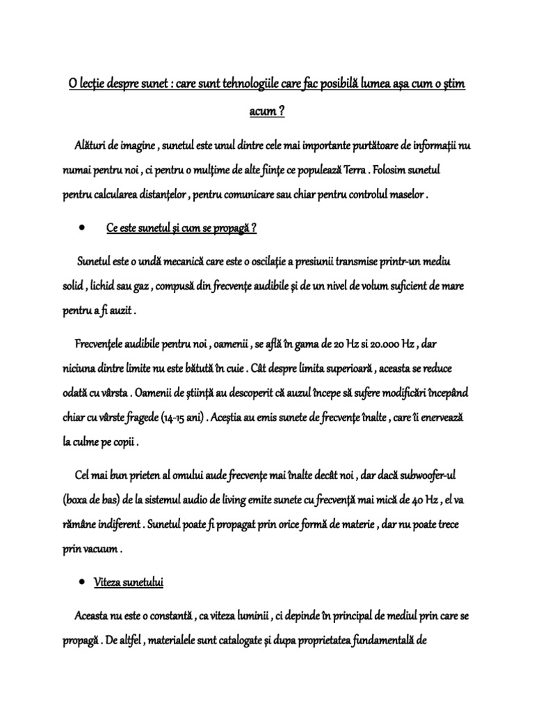 Fizica (Sunetul) | PDF