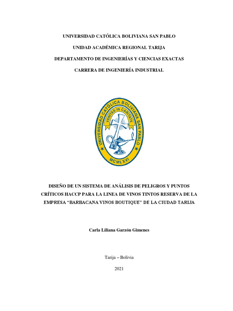 Ind Tgii Carla Liliana Garzon Gimenez PDF | PDF | Análisis de Riesgo y ...