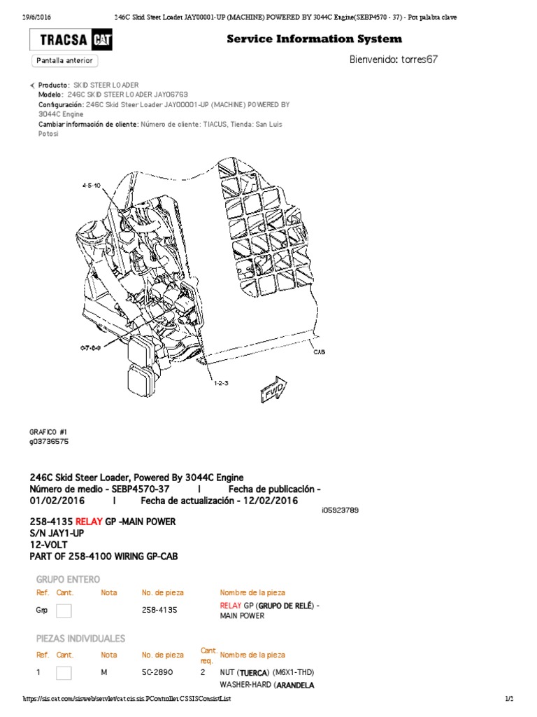 246C Skid Steer Loader JAY00001-UP (MACHINE) POWERED BY 3044C Engine ...