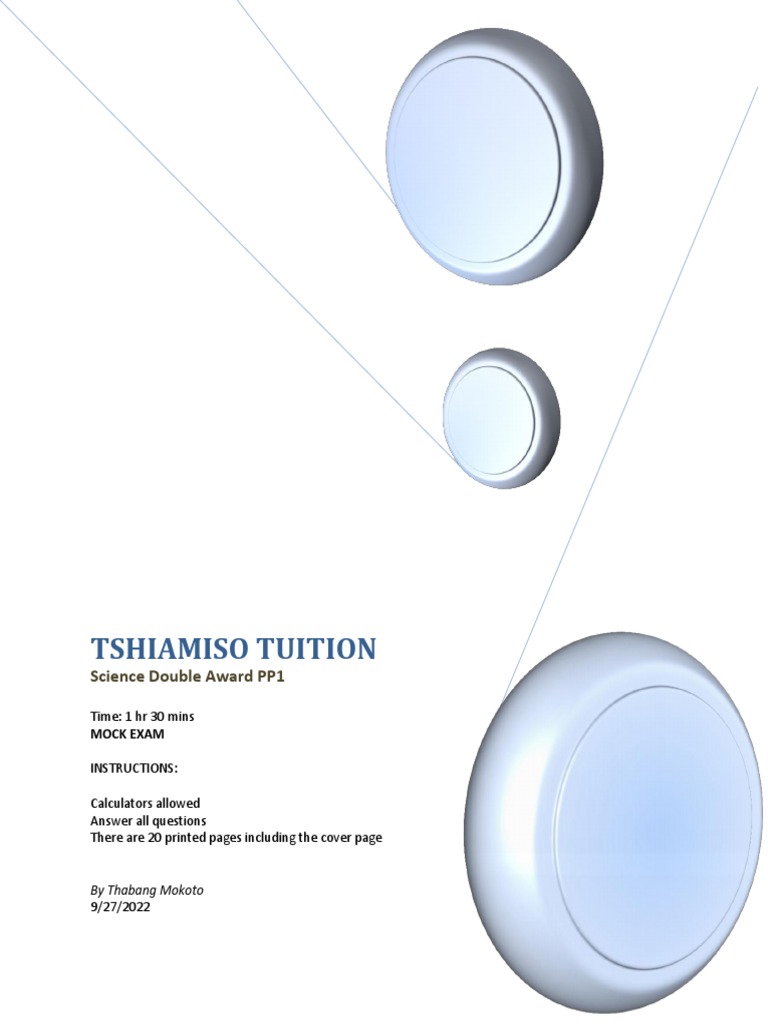 Mock Exam PP1 Science Double Award | PDF
