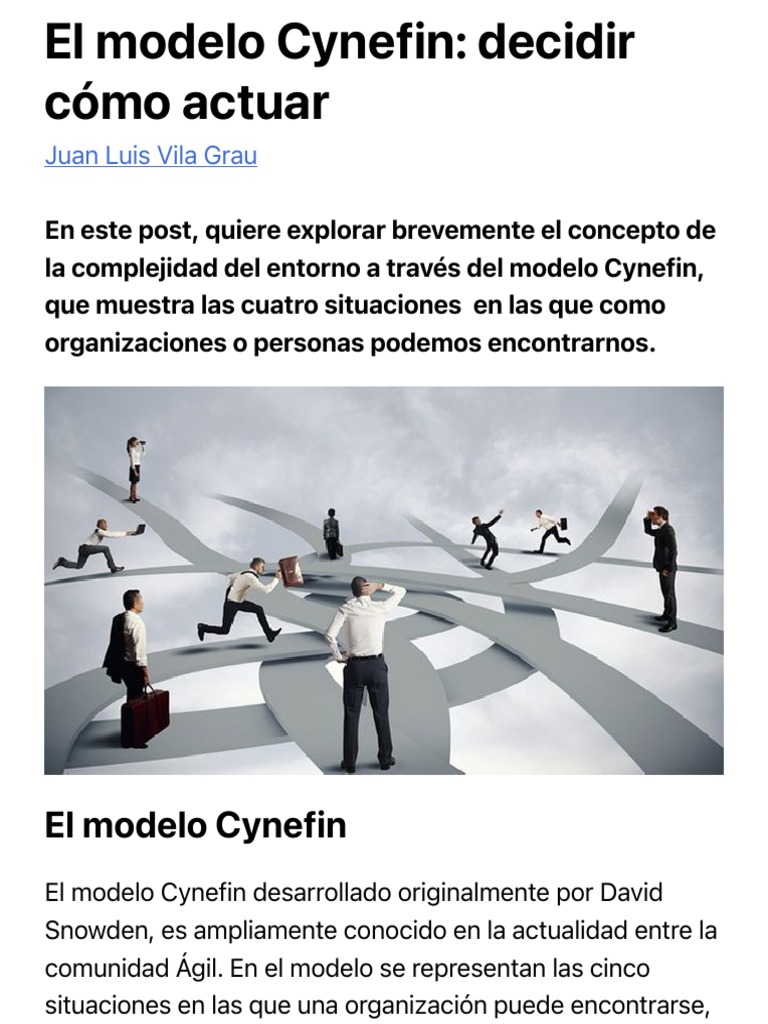 El Modelo Cynefin - Decidir Cómo Actuar - Proagilist PDF | PDF