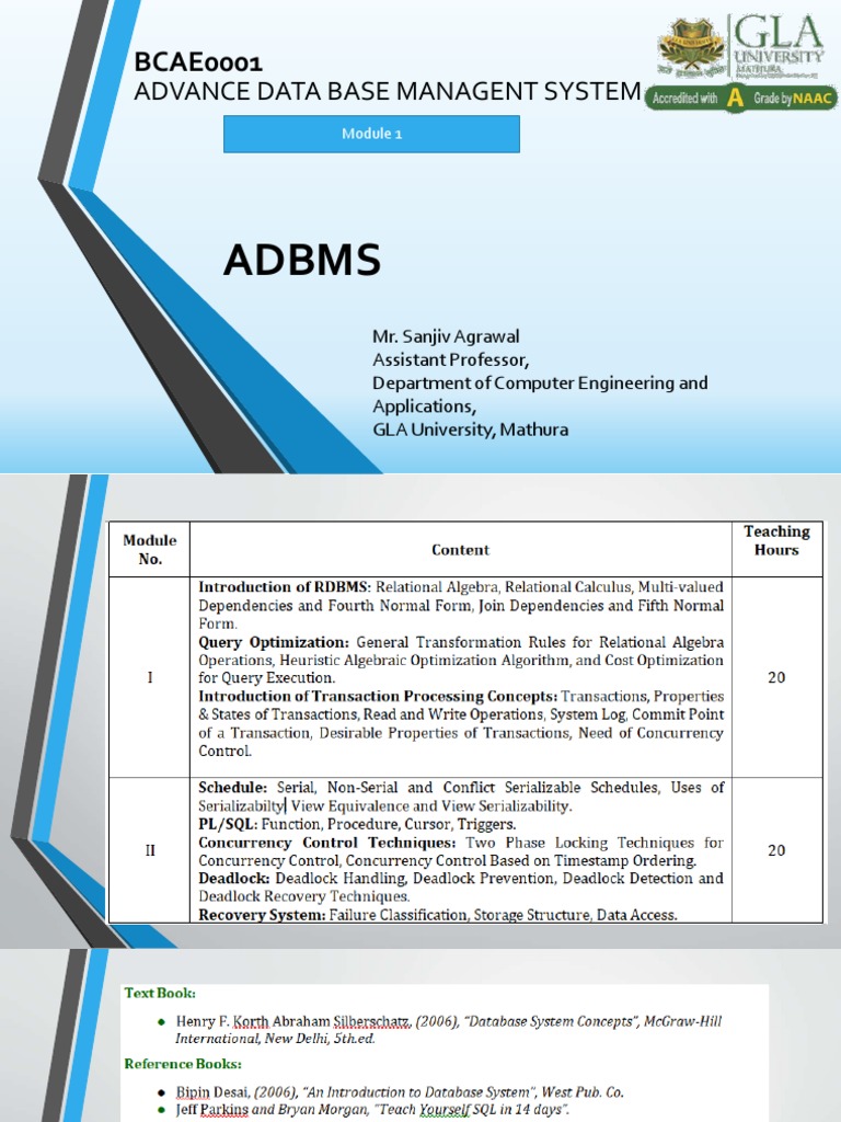 Advanced Database Management System Overview | PDF