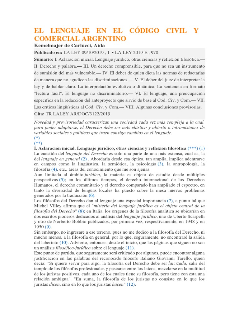 El Lenguaje en El CCyC PDF | PDF