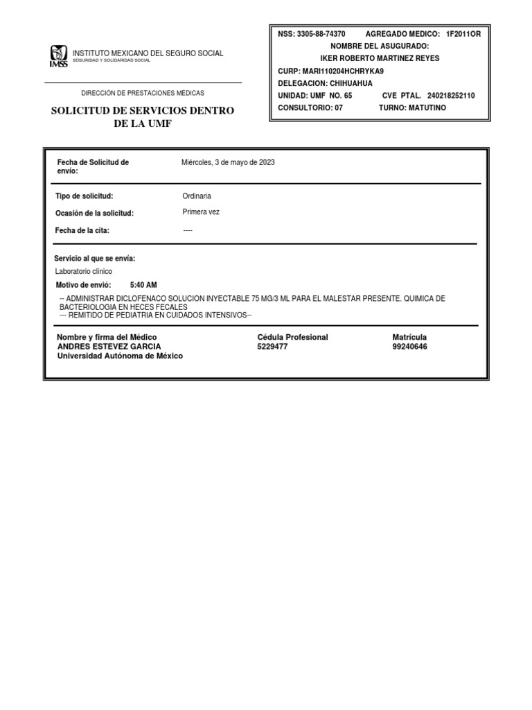 Servicios Umf Iker | PDF