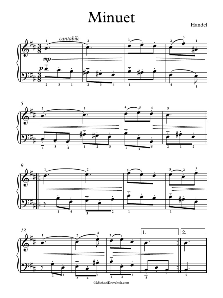 Handel Minuet in B Minor PDF | PDF