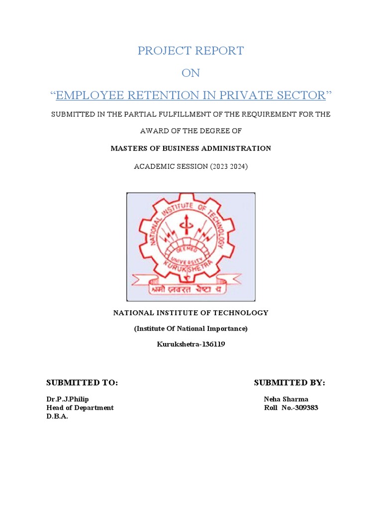 PROJECT REPORT On Employee Retention | PDF