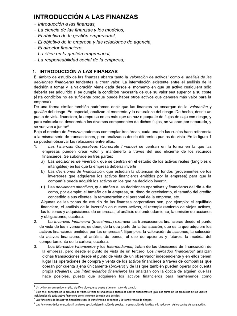 Introduccion A Las Finanzas | PDF | Business | Compartir (Finanzas)
