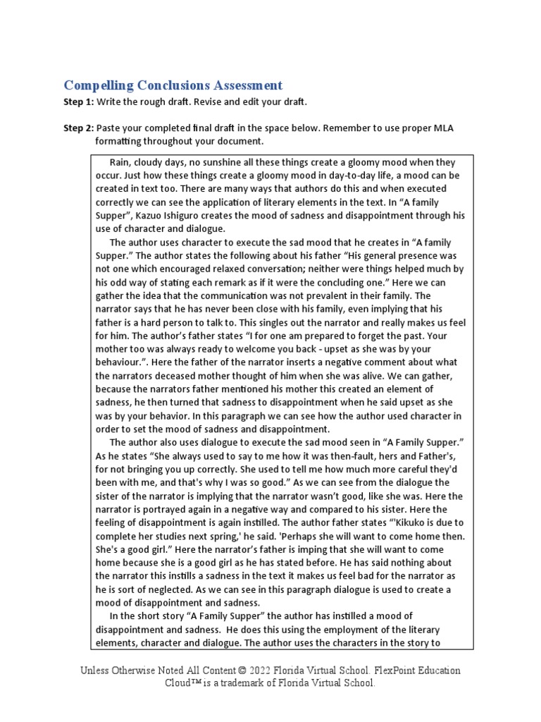 Compelling Conclusions Assess Rubric | PDF