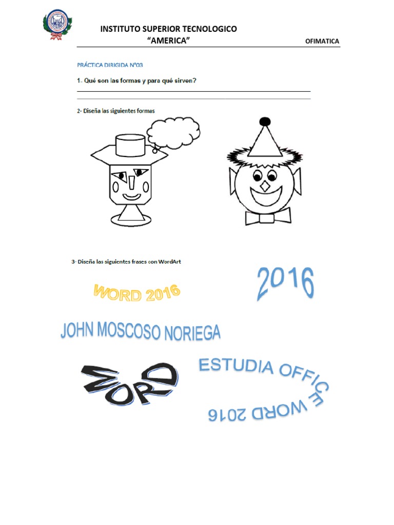 Tarea 9 Formas y Wordart PDF | PDF