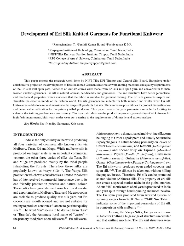 Eri Silk Research Paper PDF | PDF