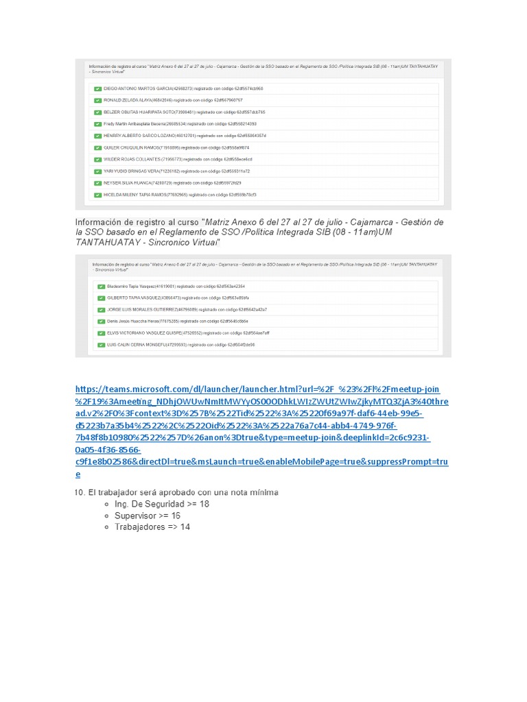 Evidencias de Programación de Cursos Específicos 123456 | PDF