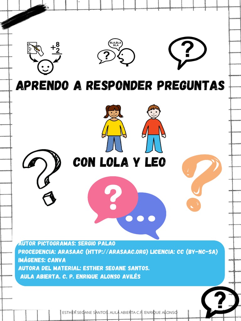 Aprendo A Conterar Preguntas Con Lola y Leo PDF | PDF | Color | Rojo