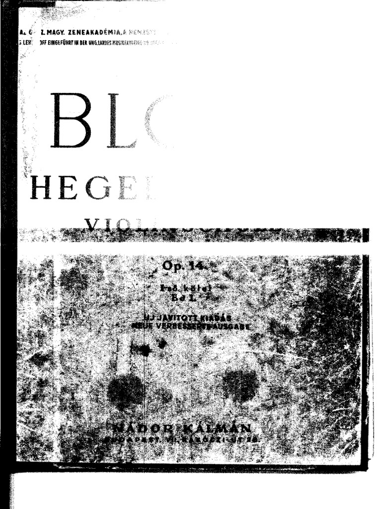 Bloch Hegeduiskola I Kotet PDF | PDF