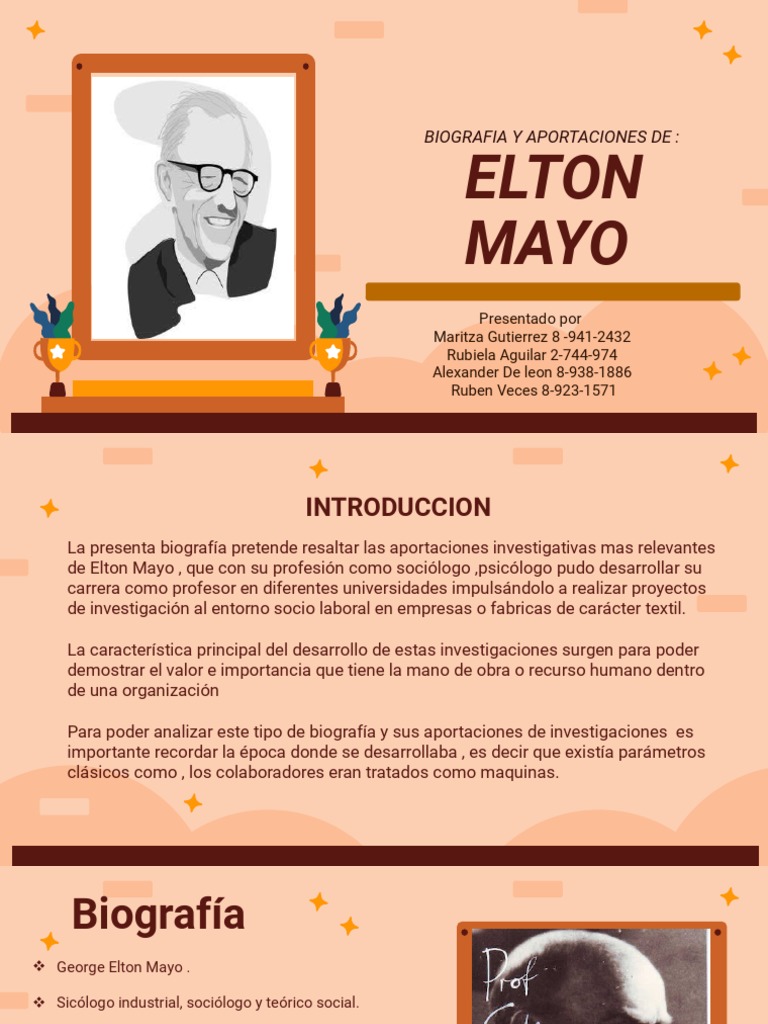 Aportaciones de Elton Mayo en Psicología Laboral | PDF | Relaciones ...