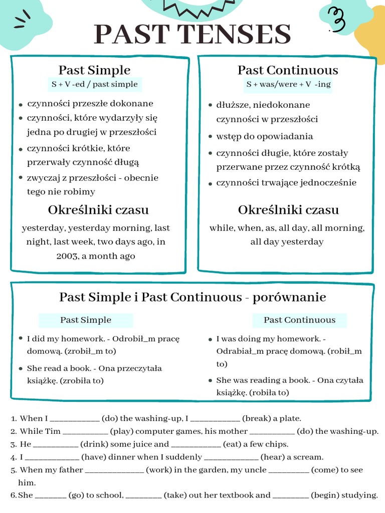 Past Simple + Past Cont PDF | PDF