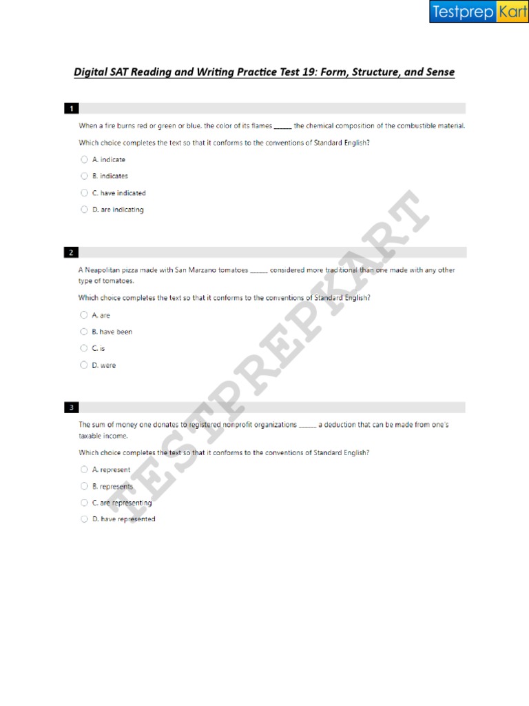 Digital SAT Reading and Writing Practice Test 19 | PDF