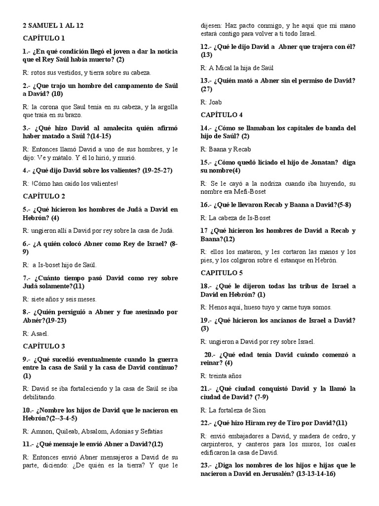 2 Samuel 1 Al 12 | PDF