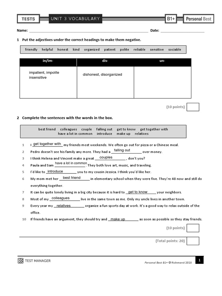 Unit 3 Vocab Test | PDF