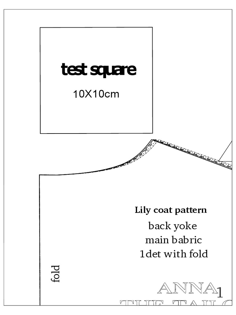 Lily Coat Pattern A4 Part 1 | PDF | Seam (Sewing) | Consumer Goods