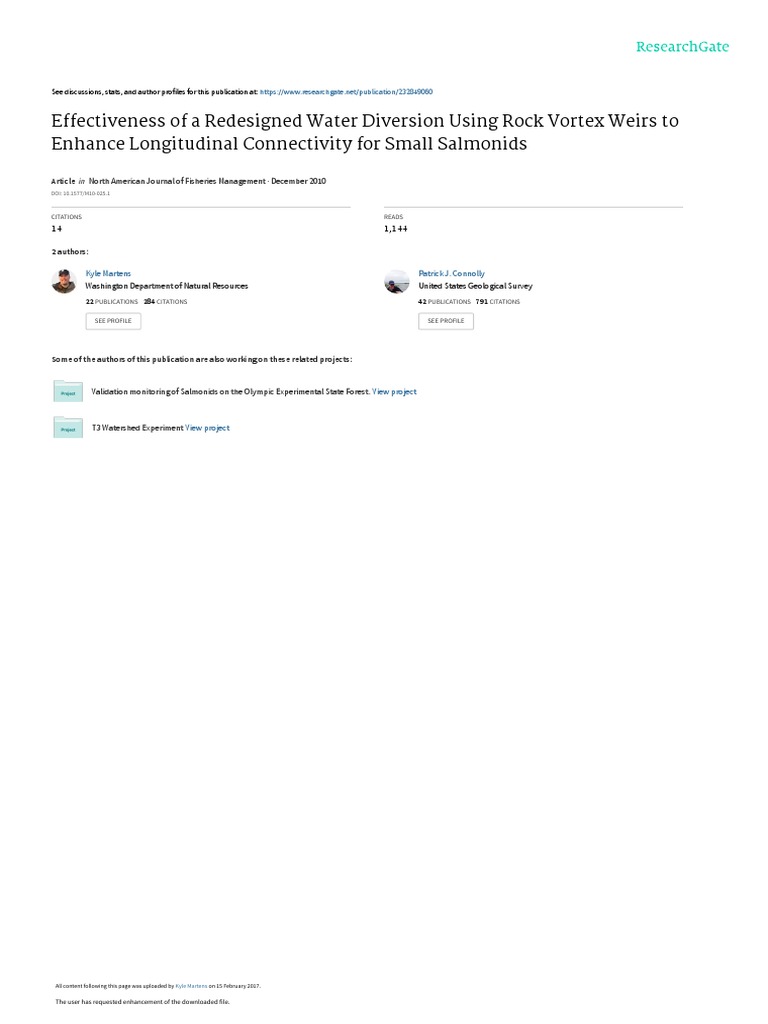 Water Diversion - Rock Vortex Weir MartensandConnolly2010 PDF | PDF ...