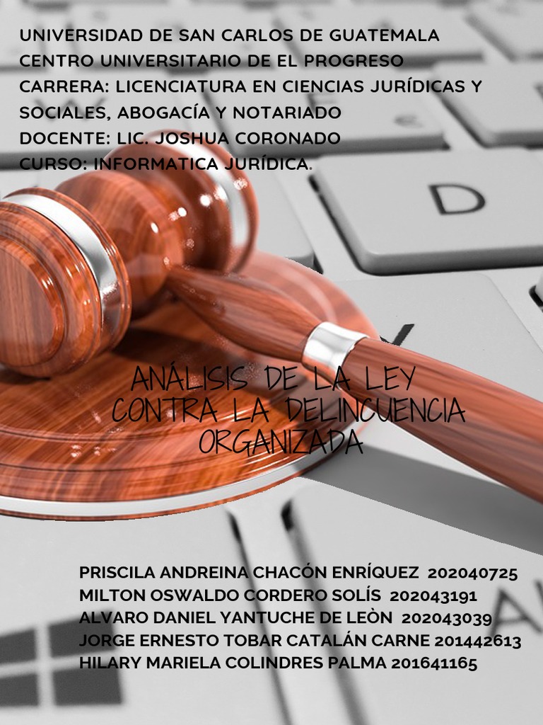 Análisis de La Ley Contra La Delincuencia Organizada PDF | PDF | Crimen organizado | Fiscal