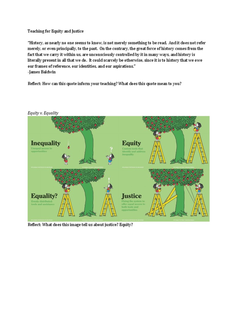 Teaching For Equity and Justice Handout | PDF