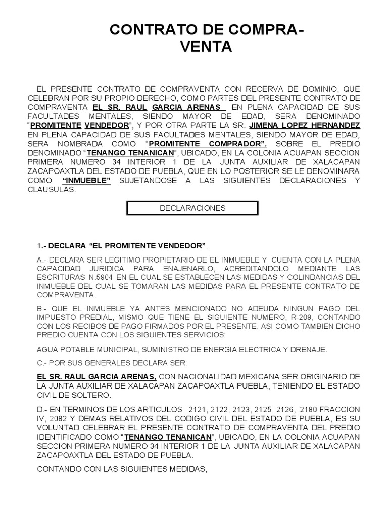 Contrato de Compraventa | PDF | Derecho privado | Ley común