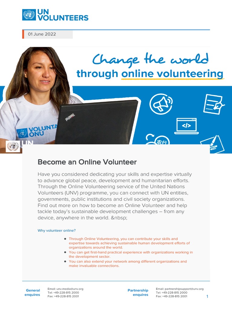 UNV Online Volunteering Guide | PDF | Volunteering