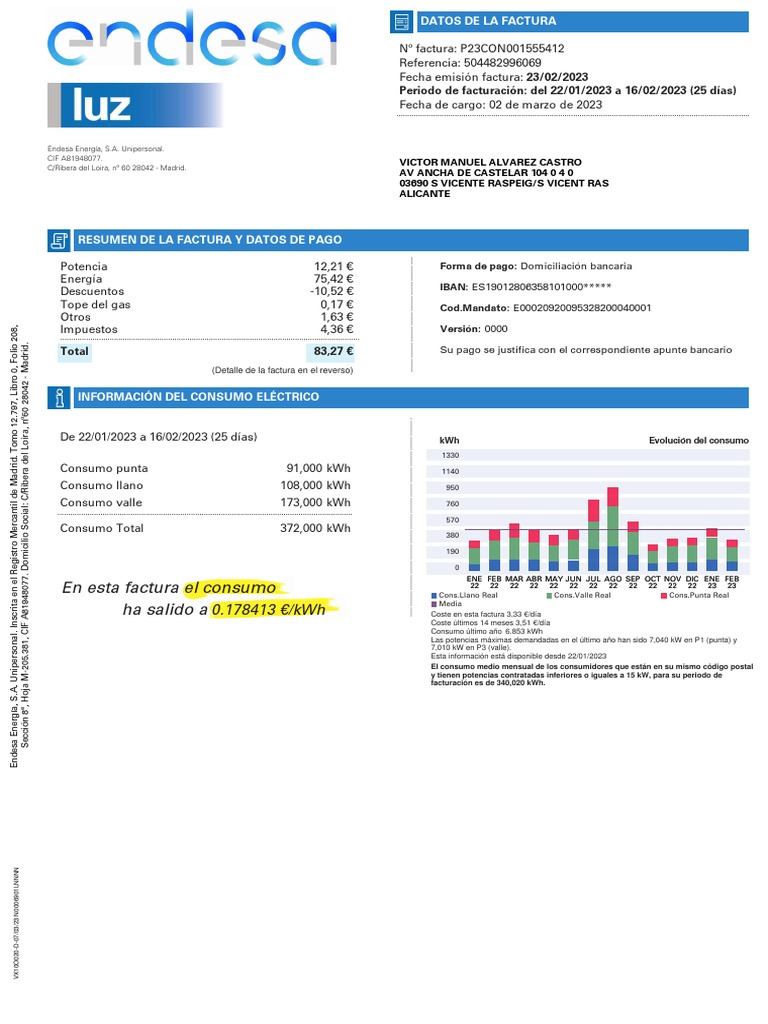 Recibo Luz | PDF | Factura | Economias