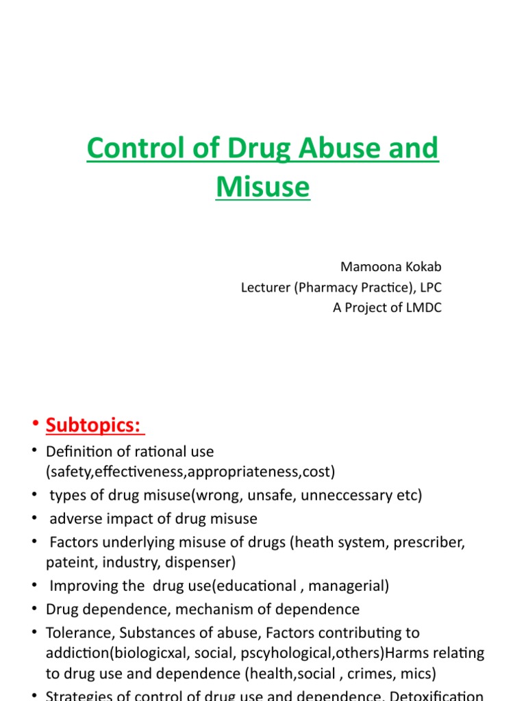 Compiled Control of Drug Abuse and Misuse | PDF | Substance Abuse ...