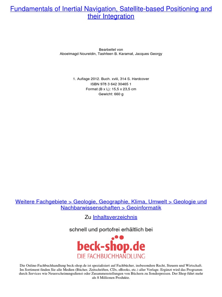 Funds Of Inertial Navigation Satellite Based Positioning And Their