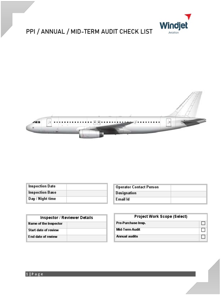 Physical Inspection Check List - Wja Sample Format-1 | PDF | Avionics ...