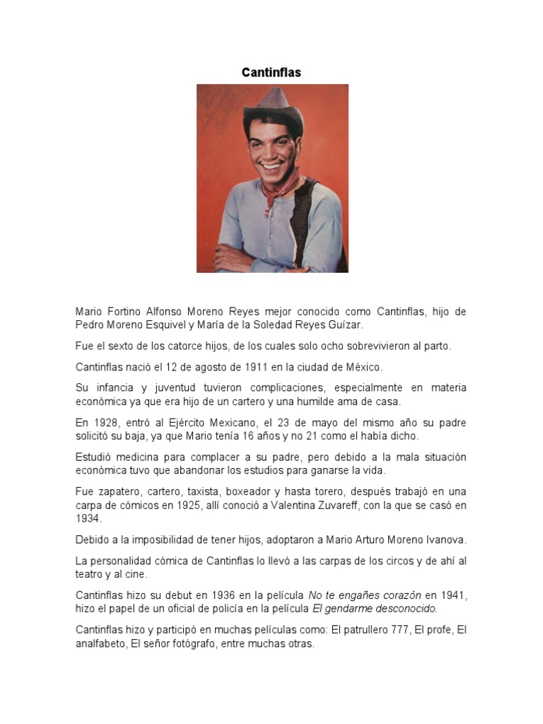 Biografía Cantinflas | PDF