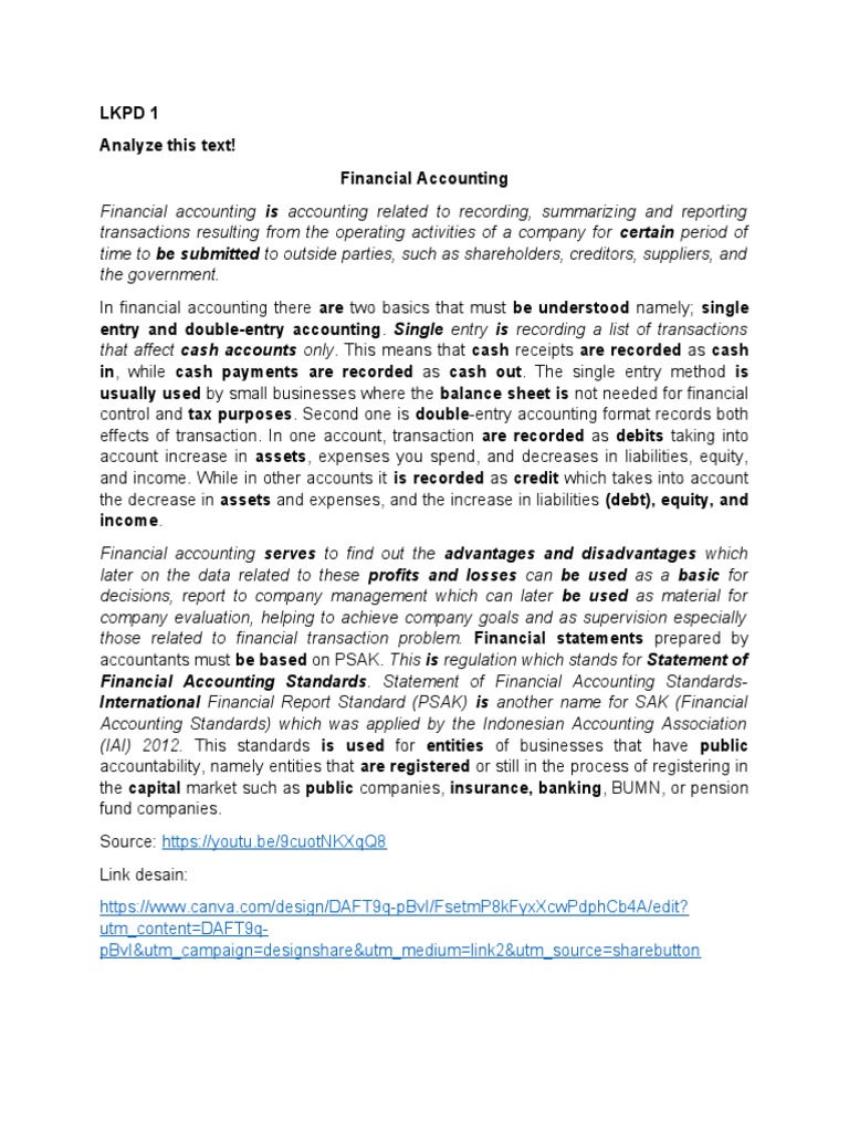 Materi Report Text Accouting | PDF | Tablet Computer | Debits And Credits