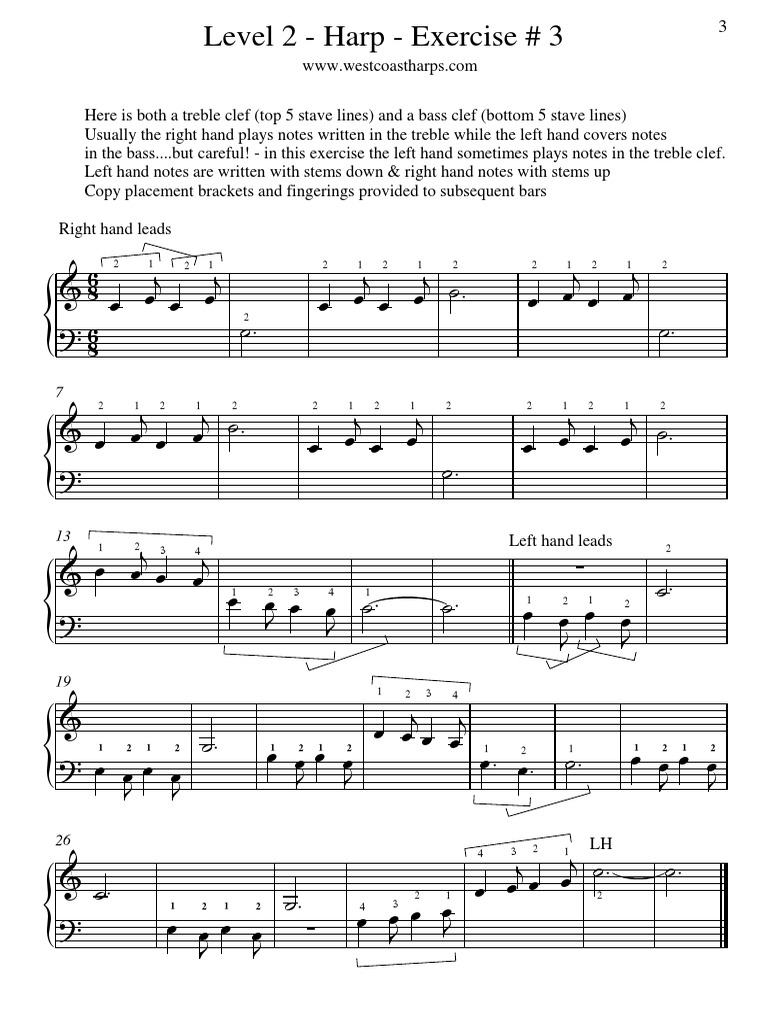 Harp Exercise-Level-2-Exercise-3 | Download Free PDF | Musical Compositions | Musicology