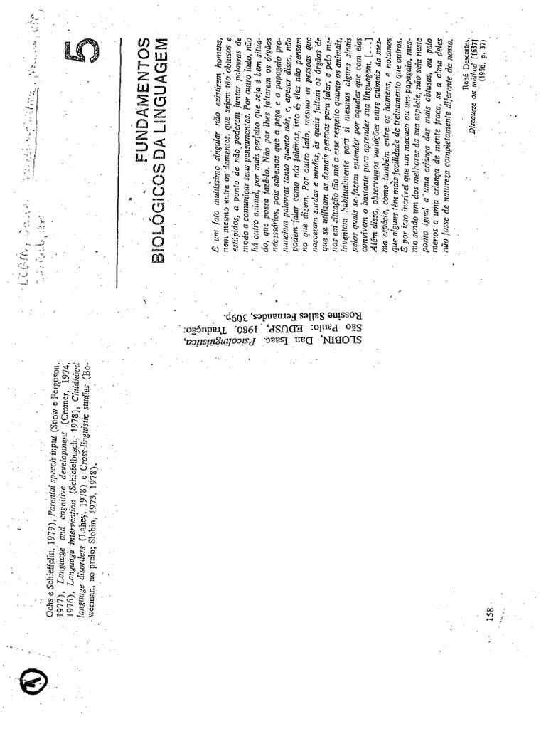 SLOBIN - 1980 - Cerebro e Linguagem - 3060 - PDF | PDF