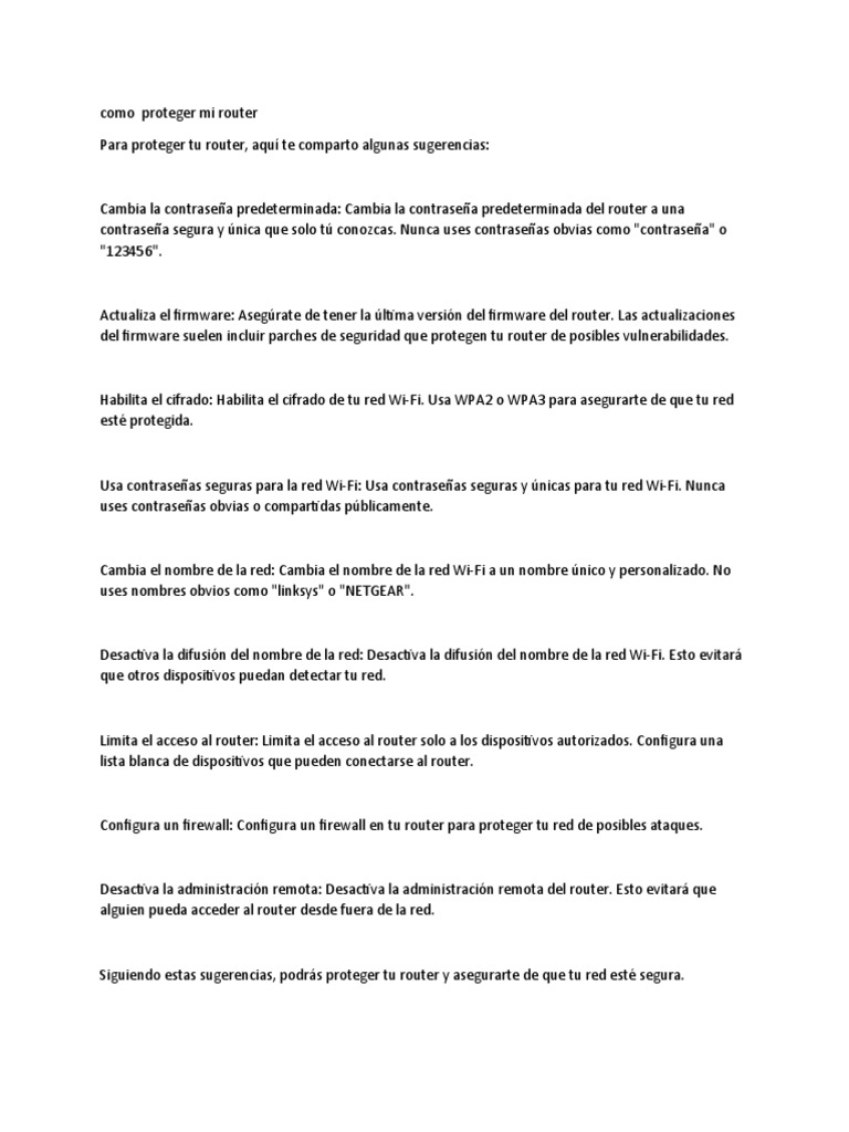Protege tu Router: Consejos Clave | PDF | Hogar, jardinería y bricolaje ...