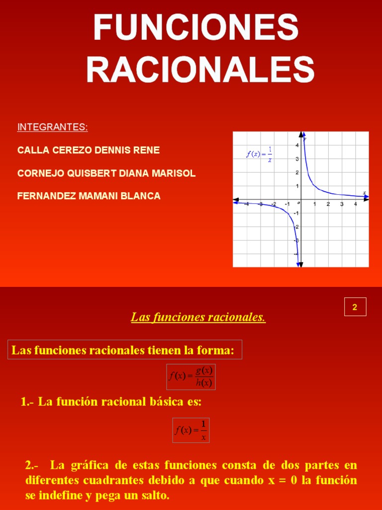 FUNCIONES RACIONALES.ppt | PDF | Matemática Elemental | Objetos matemáticos