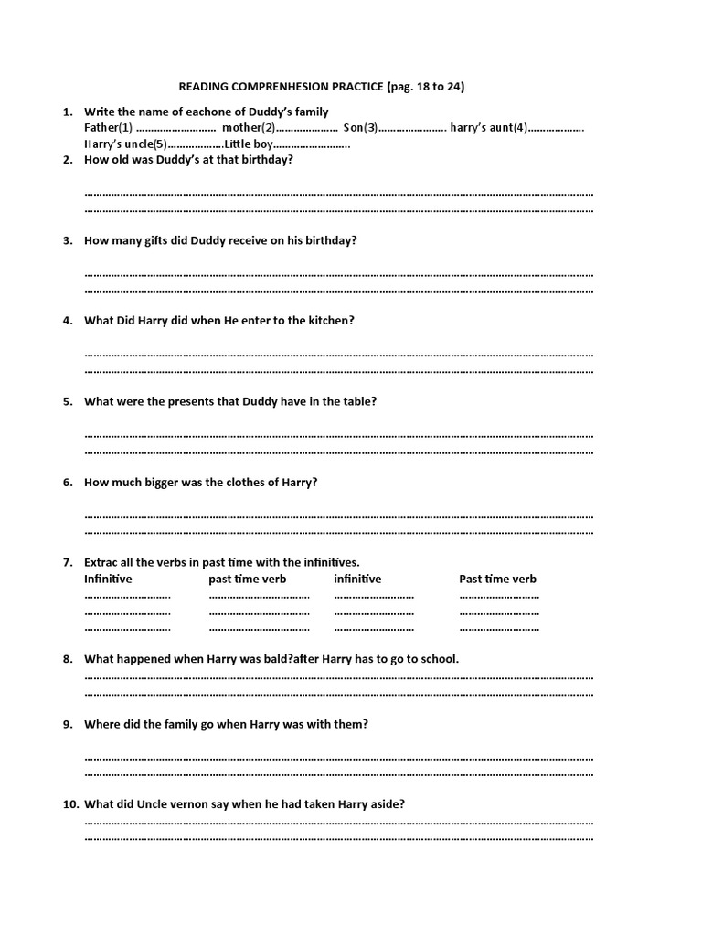 Reading Comprenhesion Practice Pdf