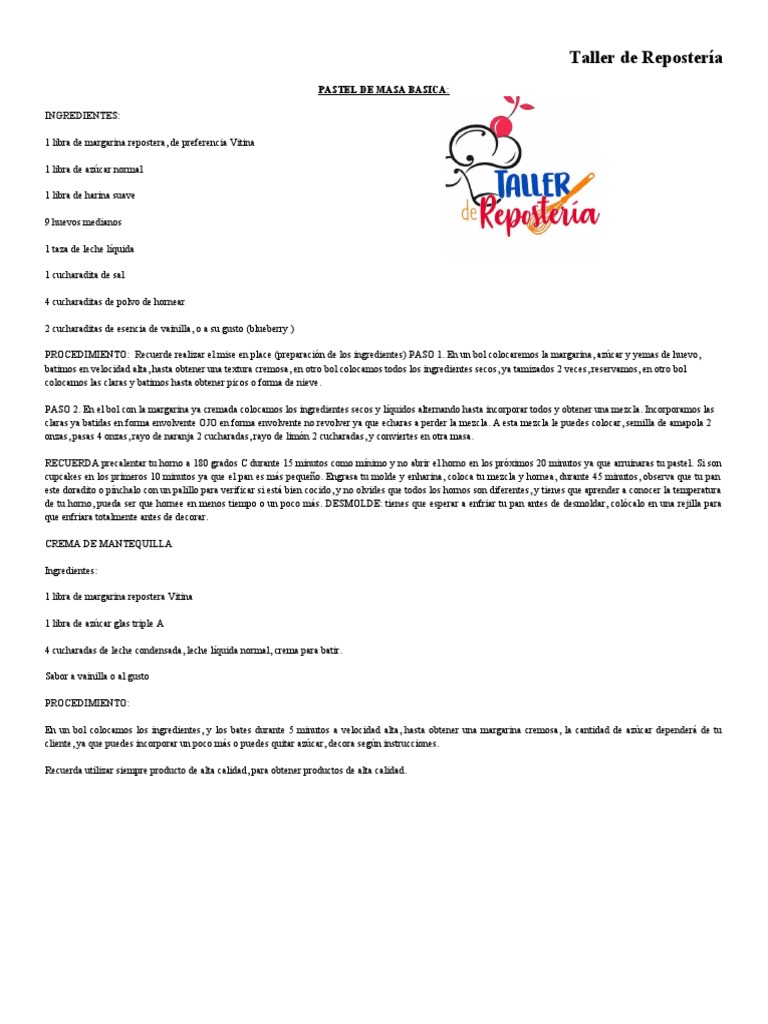 Masa Basica de Libra 18 | PDF