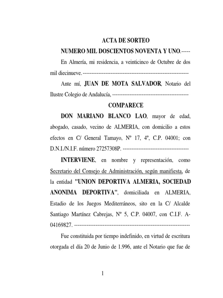 Acta de Sorteo PDF | PDF | Derecho